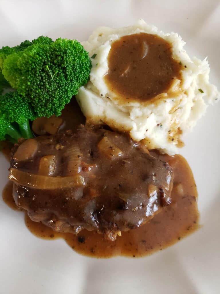 Venison Salisbury Steaks with Mushroom Gravy - Bramble Wine Cottage